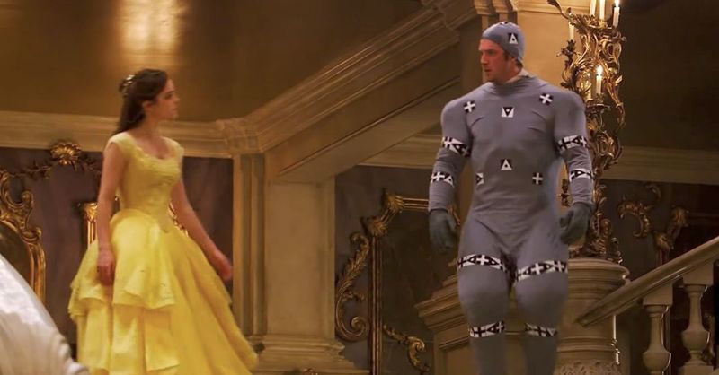 Dan Stevens filming in his CGI Beast suit is absolutely hilarious ...