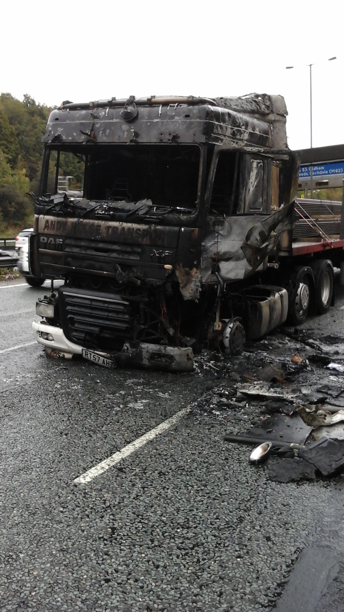 PHOTOS: Lorry fire causes traffic chaos on M60 | News - Hits Radio ...