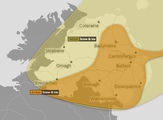 Amber warning now covering the whole of Northern Ireland | News - Cool FM
