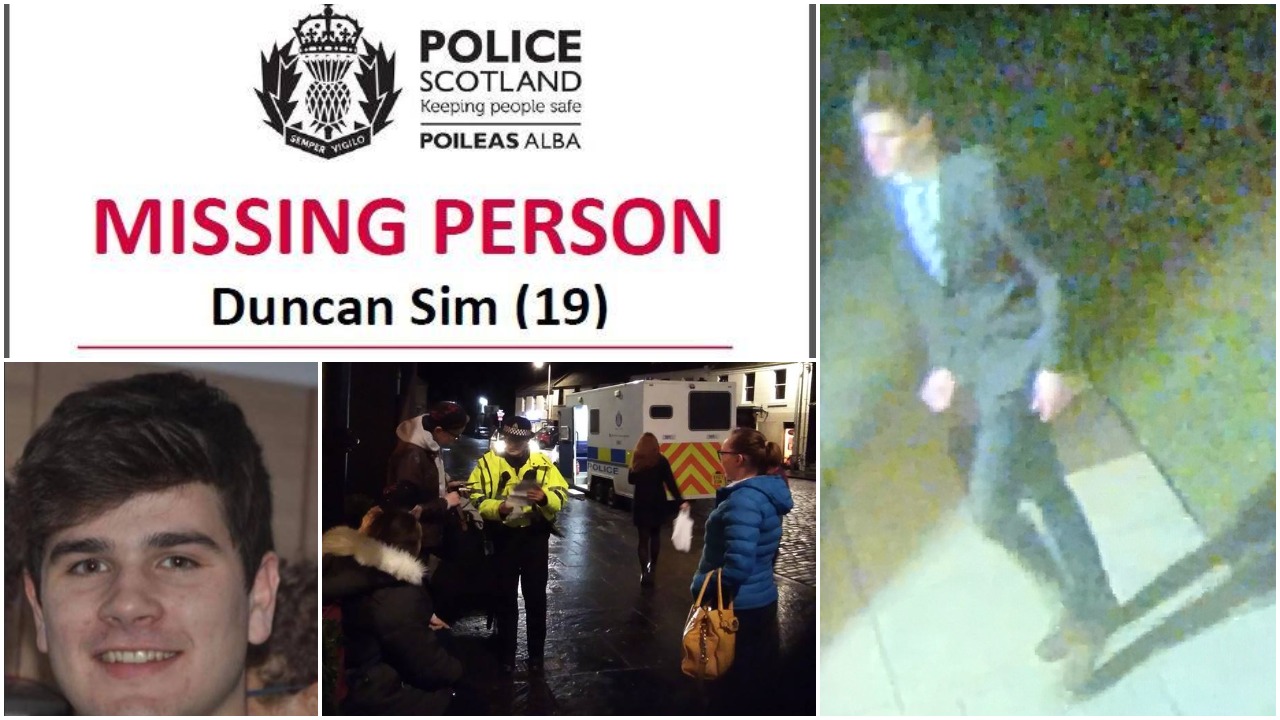 New CCTV image released in search for missing teenager Duncan Sim ...