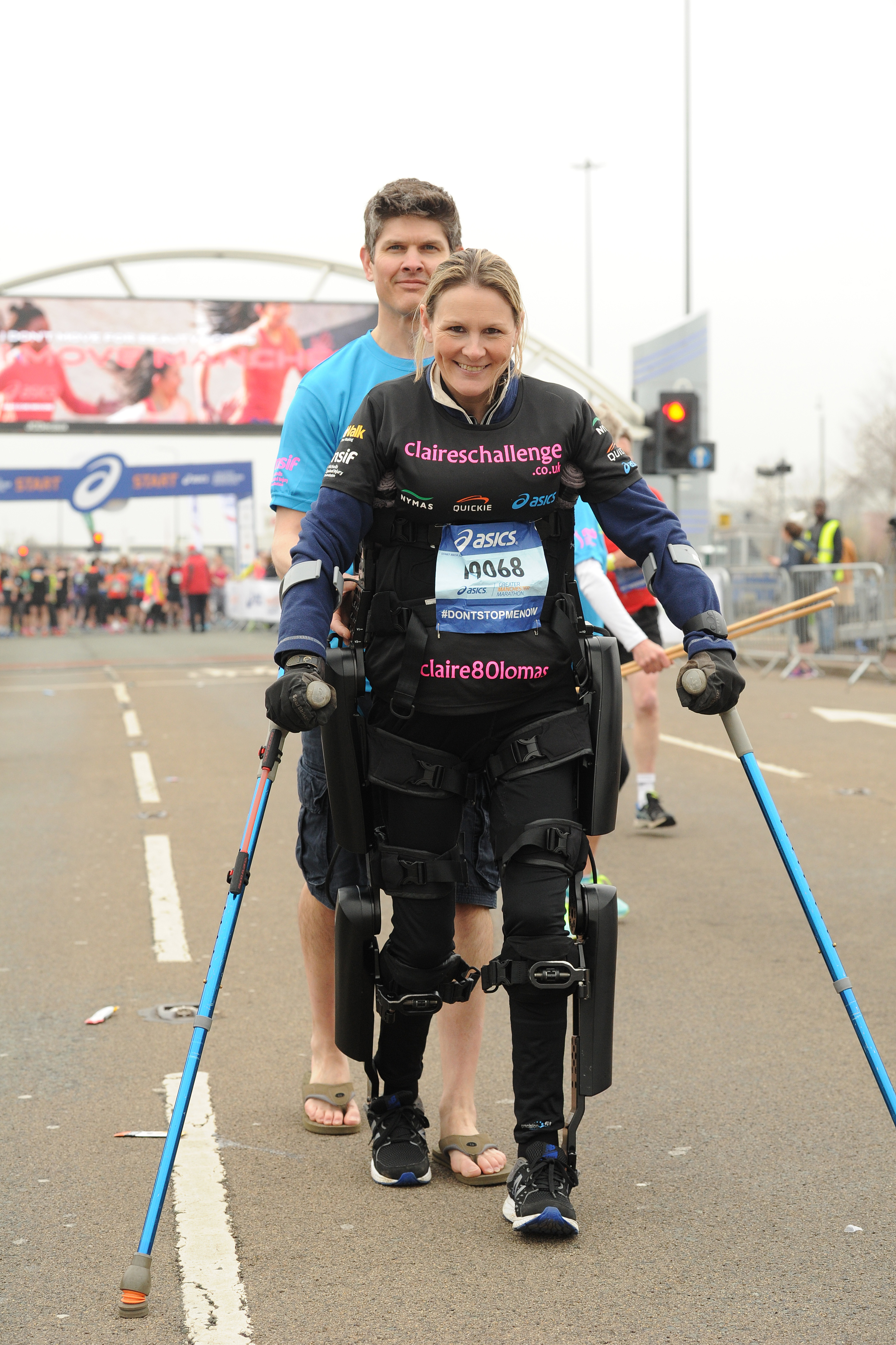 Inspirational paralysed marathon walker set to finish Manchester ...