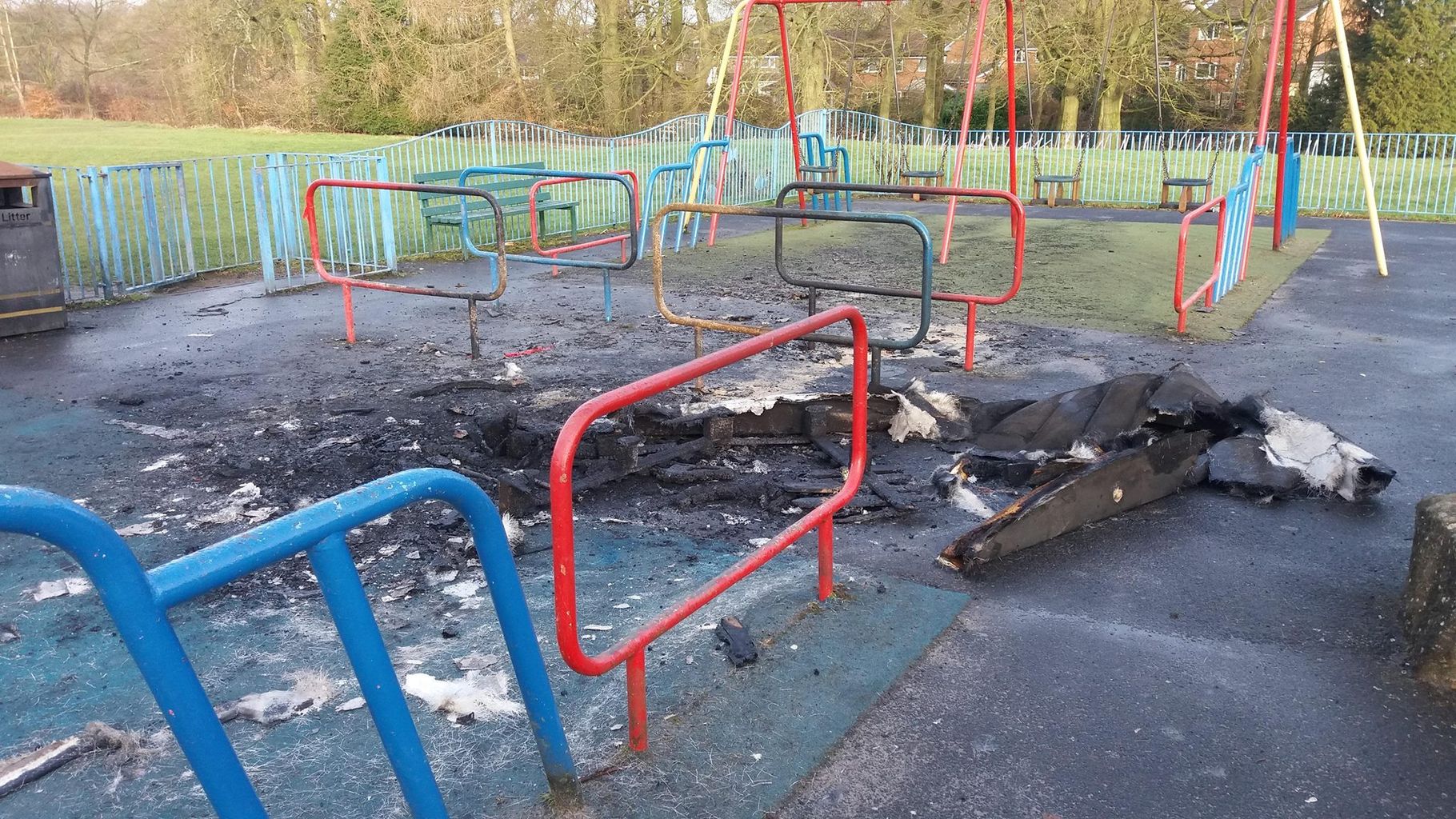Vandals destroy play area in Bolton after setting bins on fire | News ...