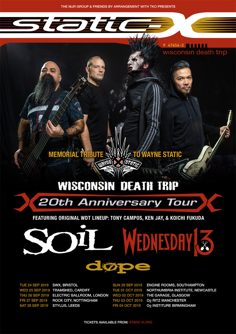 Static-X announce Wisconsin Death Trip 20th Anniversary UK tour in ...
