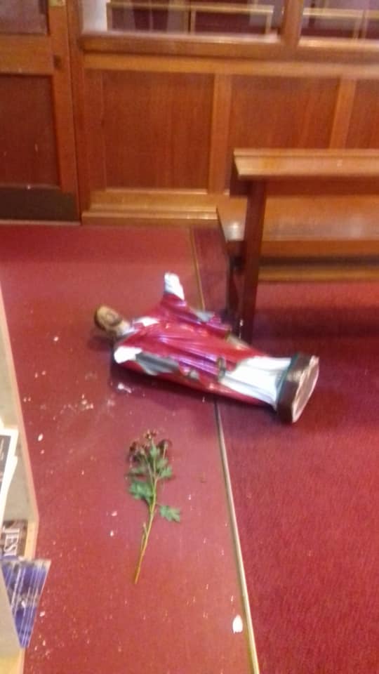 Jesus statue broken and pictures smashed as vandals hit Glasgow ...