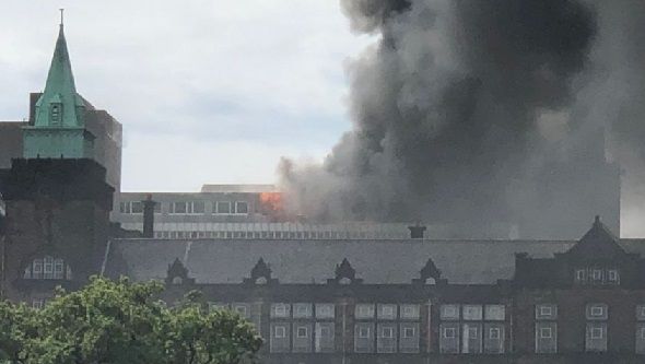 Fire crews remain at former university campus building following blaze ...