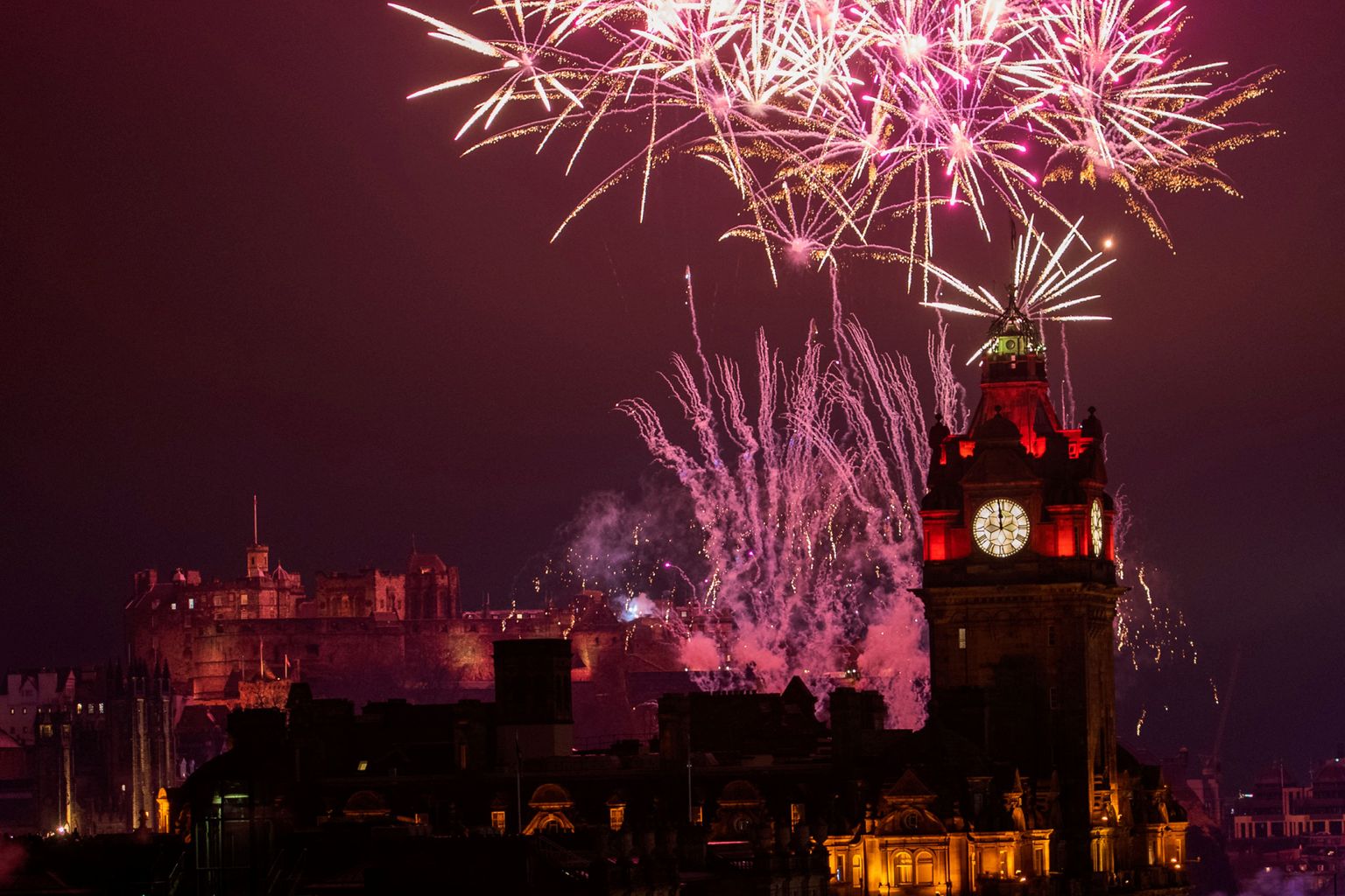 Fireworks lit up the Edinburgh sky at the start of a new decade.