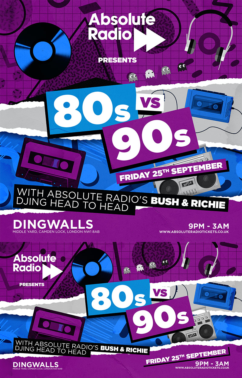Absolute Radio presents: 80s Vs 90s – LIVE! rescheduled for autumn