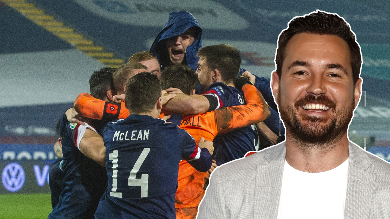 Line of Duty's Martin Compston goes wild as he celebrates Scotland ...