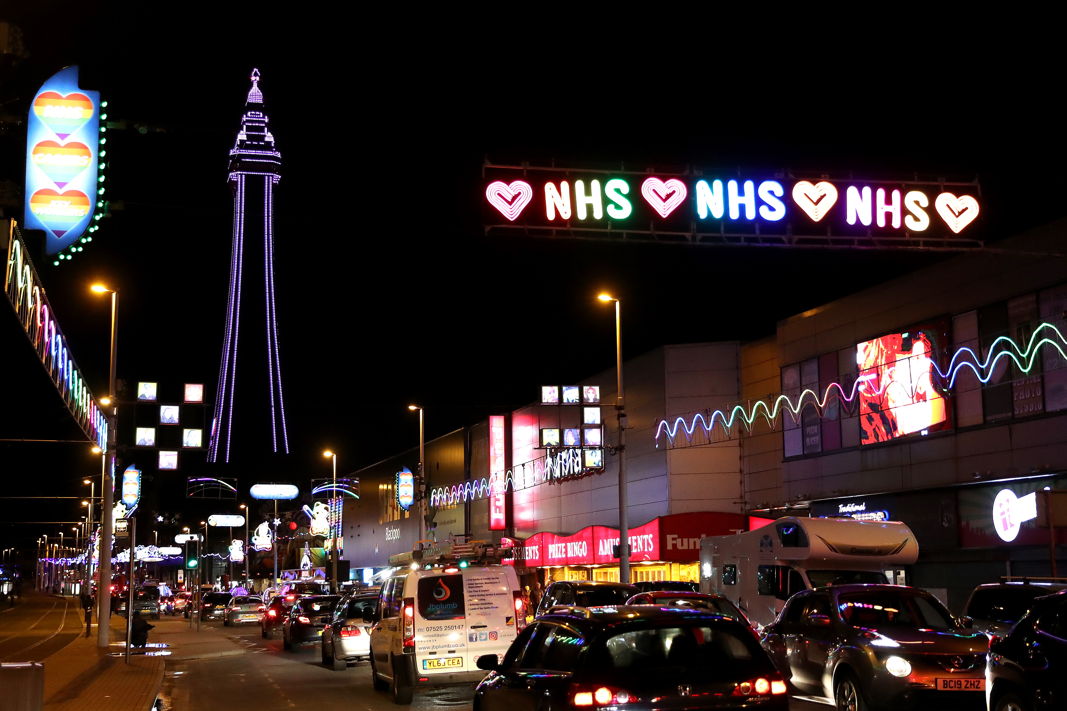 Blackpool Tower lit green to celebrate North West Ambulance Service