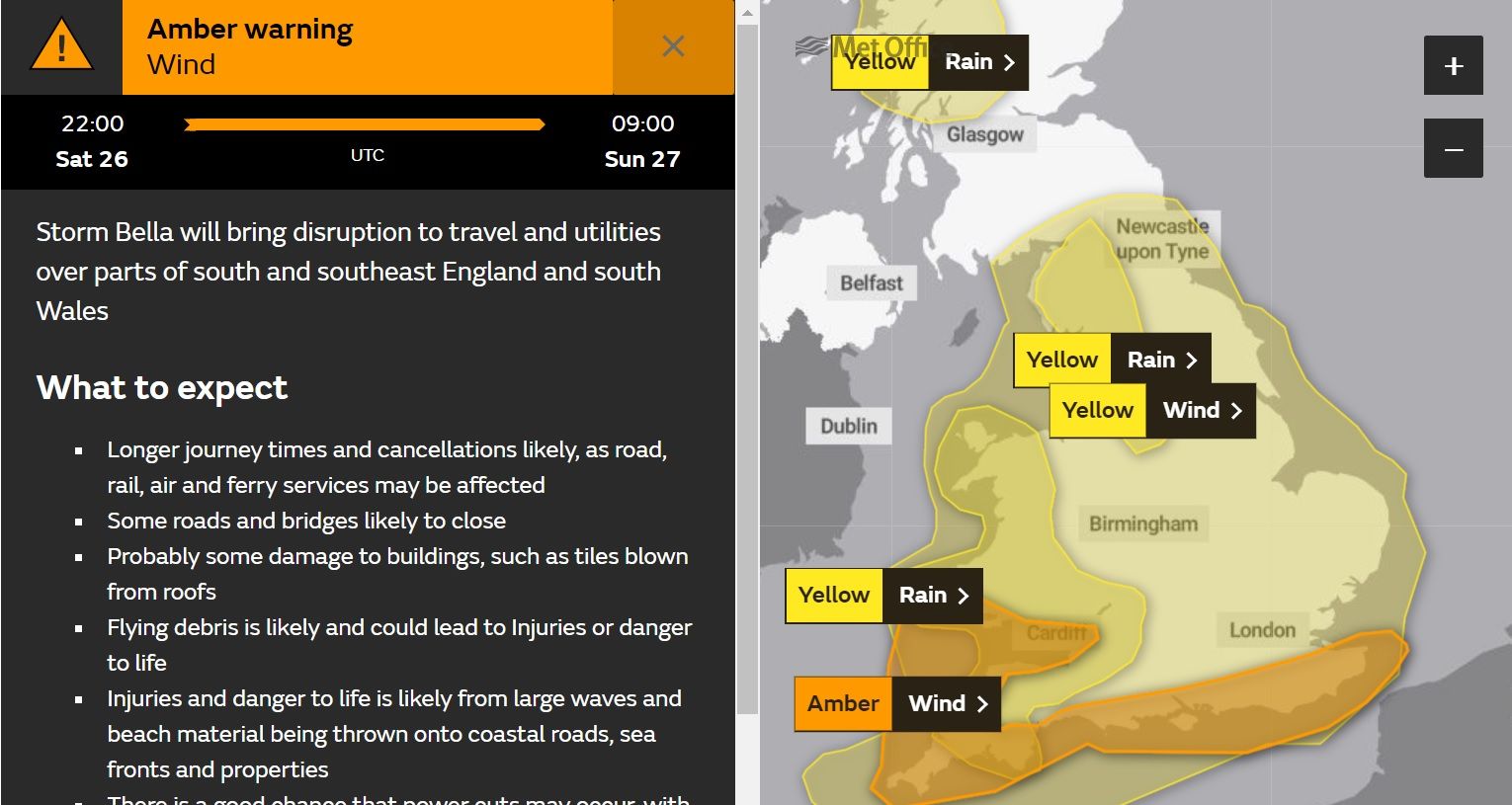 Yellow alerts as Storm Bella is forecast | News - Greatest Hits Radio ...