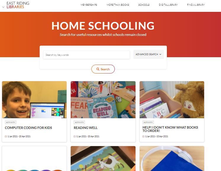 East Riding Libraries set up free home schooling section on website ...