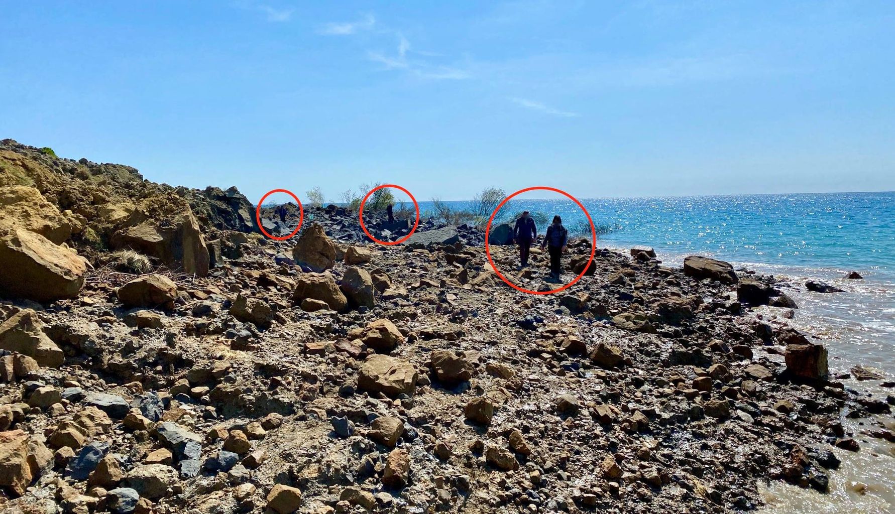 More than a dozen people including children have been seen at the site ...