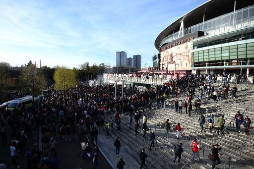 Fans gather to protest at the Emirates | News - Greatest Hits Radio ...