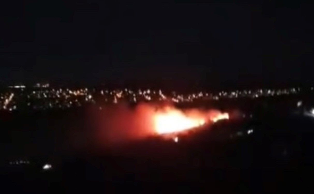 Huge gorse fire near Redruth burned through the night