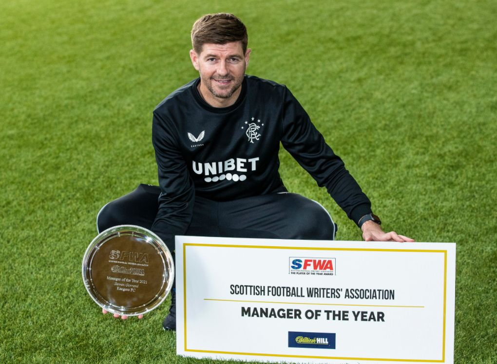 Steven Gerrard named SFWA manager of the year | Football News - Clyde 1