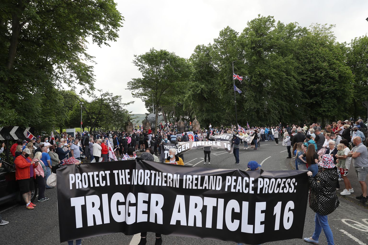 Thousands attend anti NI Protocol protest in Belfast | News - Cool FM