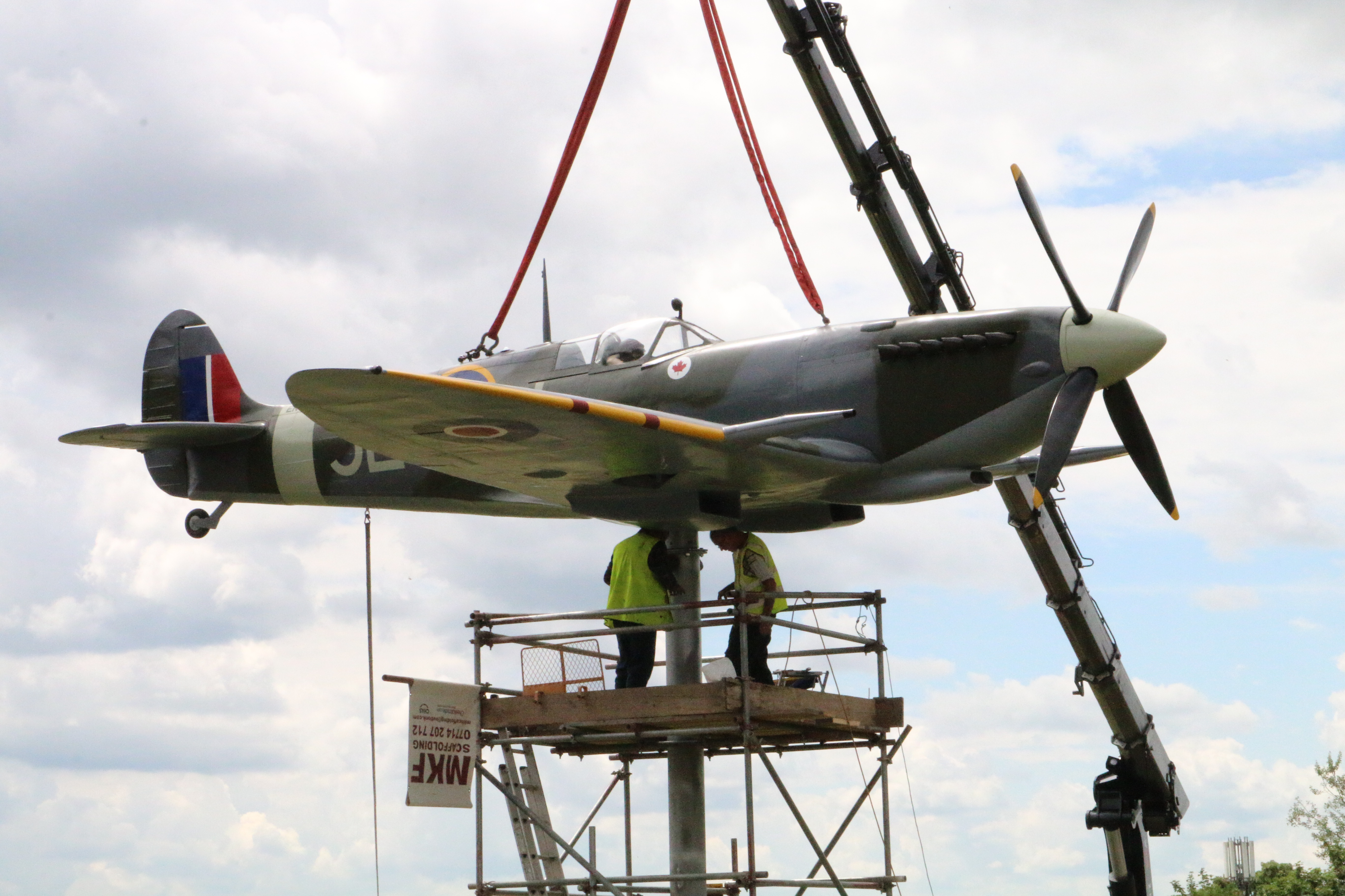 Special Secret Spitfire memorial goes up in Salisbury