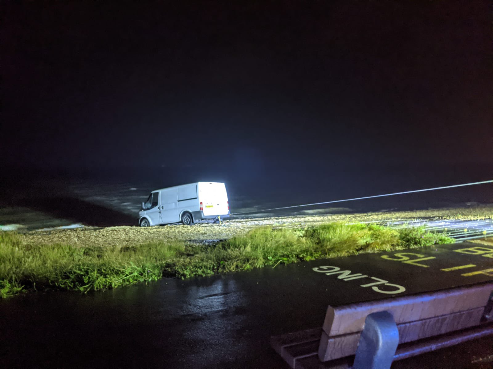 Race against time to recover van stuck on beach | News - Hits Radio ...