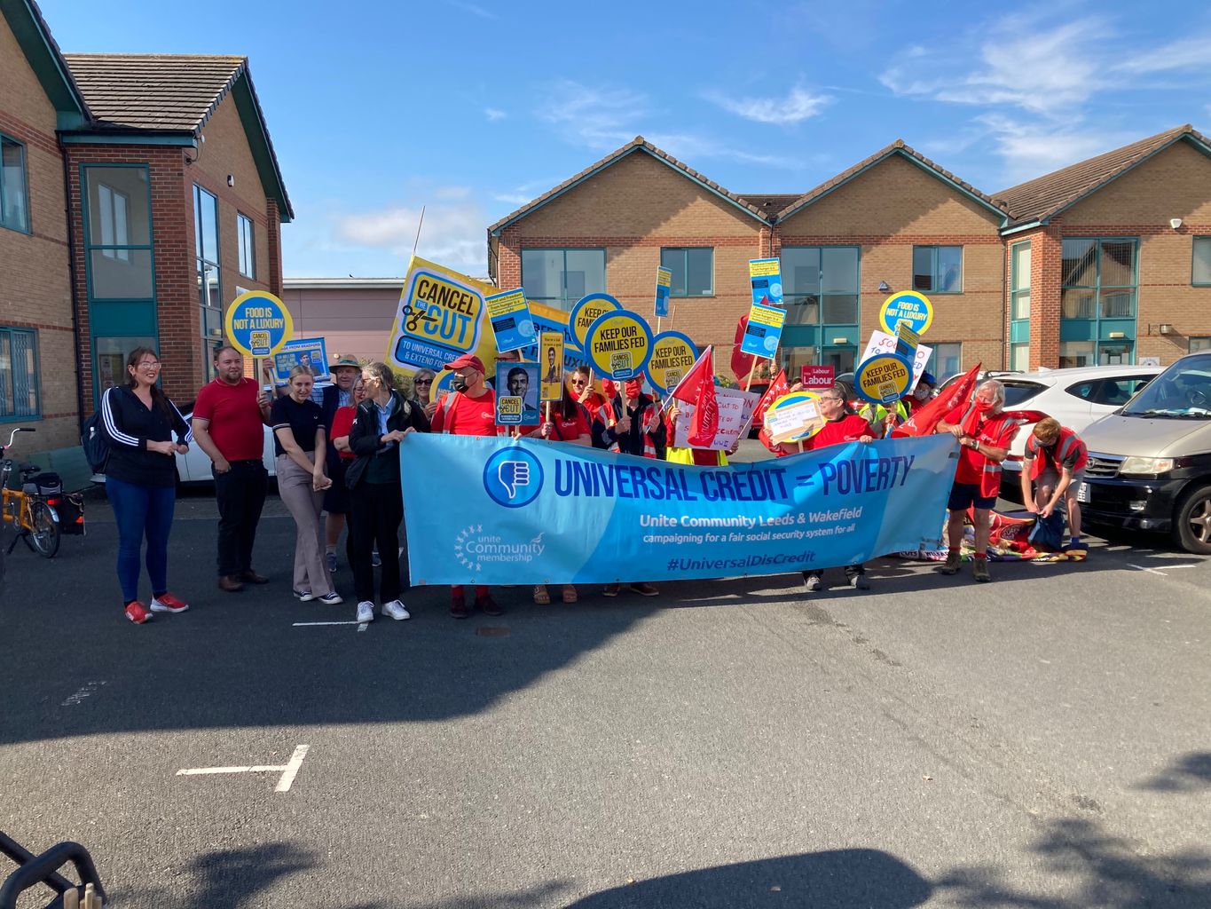 Universal Credit protest held outside Rishi Sunak's Northallerton ...