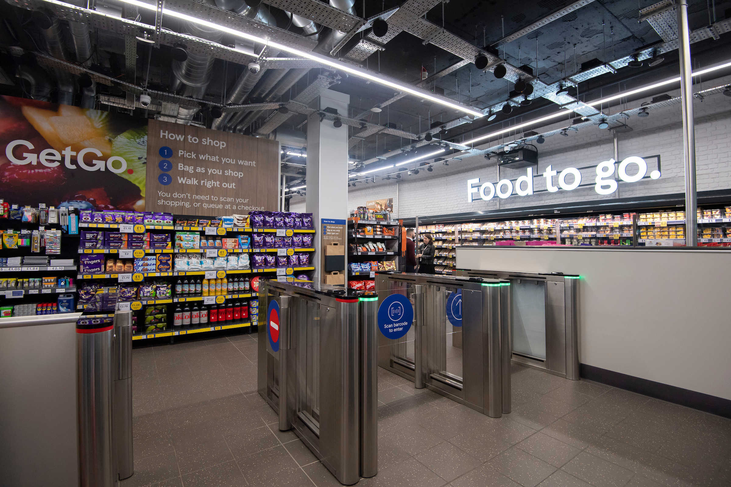 Inside the first checkout-free Tesco store