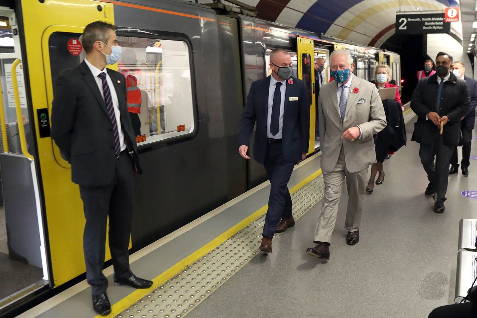 Prince of Wales rides the Tyne and Wear Metro
