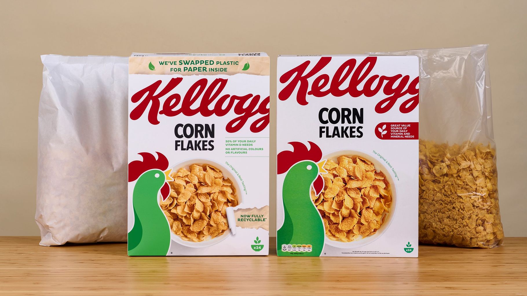 Some Kellogg's Corn Flakes packets are going fully paper based