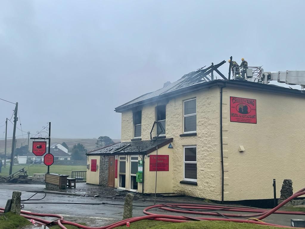 Fire investigation following pub fire on Bodmin Moor