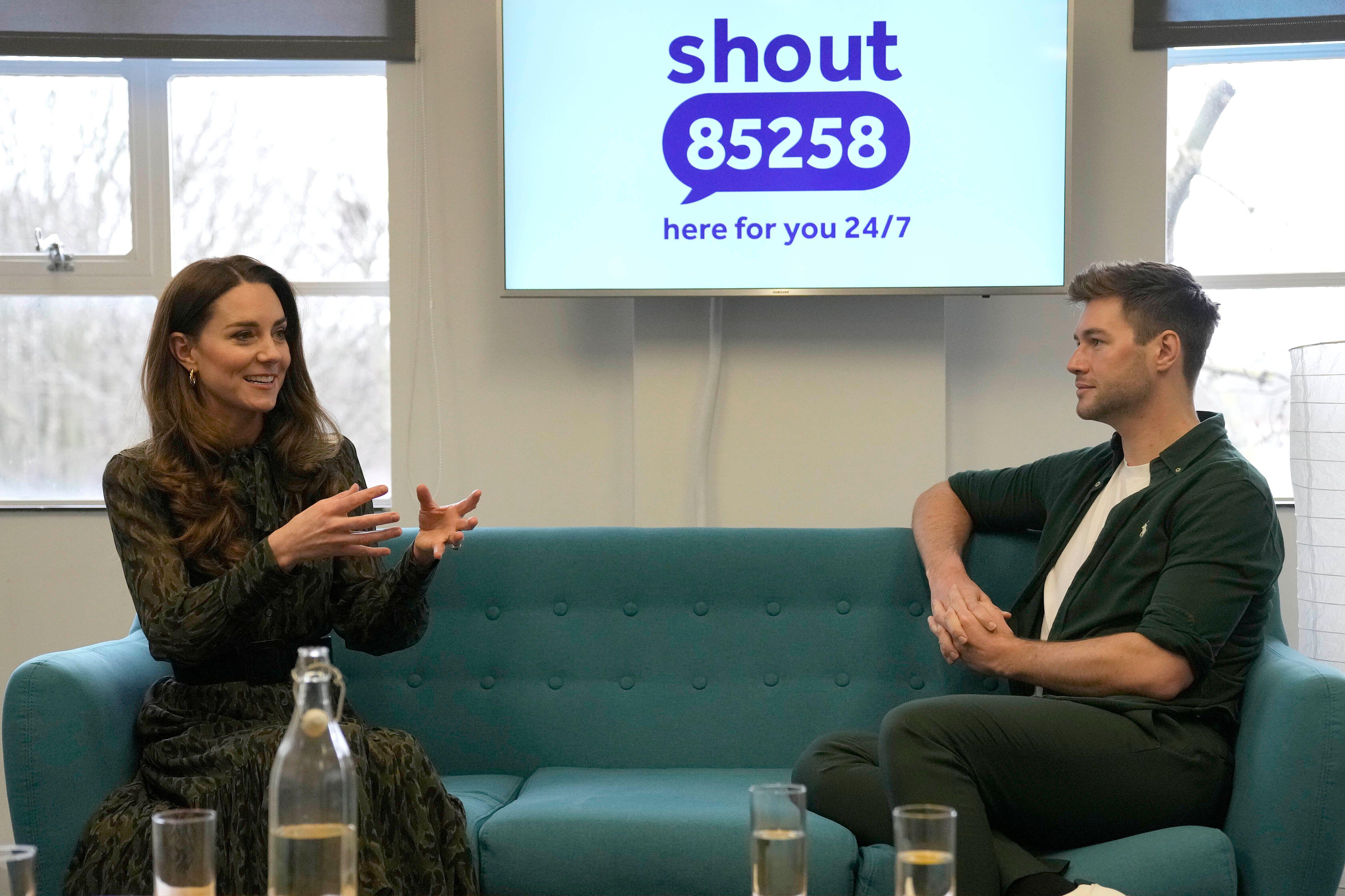 Kate visits mental health talkline to mark one million text conversations