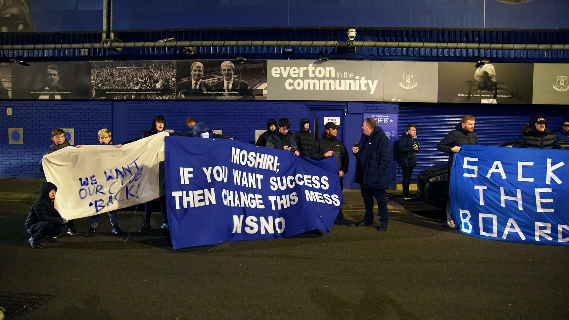 Everton fans stage protest at Goodison Park amid growing anger at owner ...