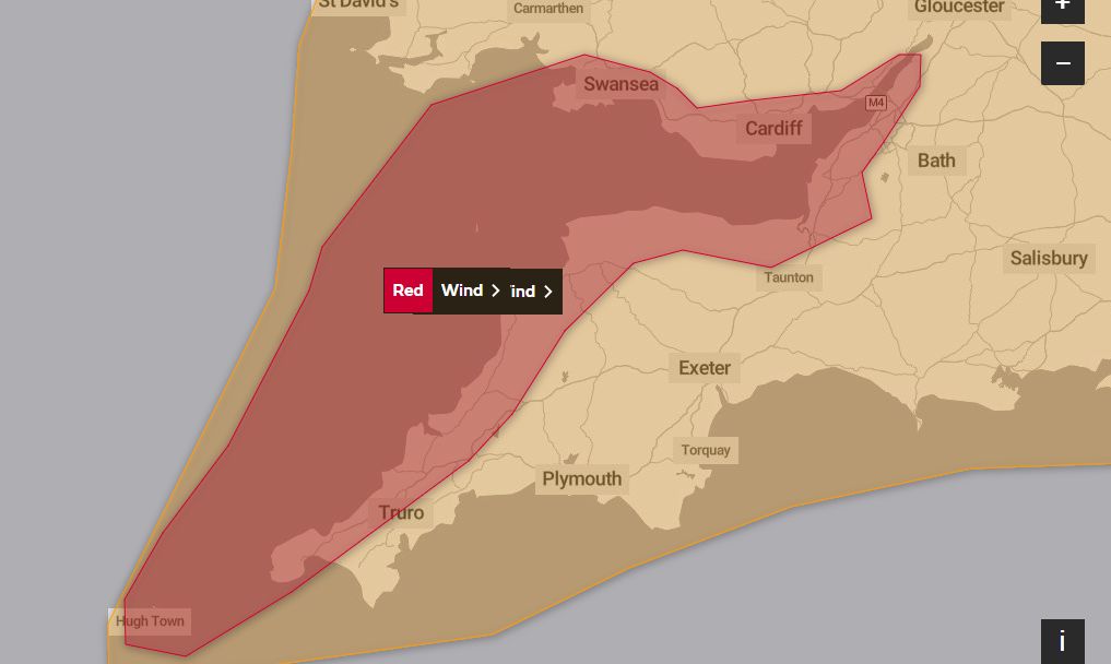 Rare red wind warning for South West | News - Hits Radio
