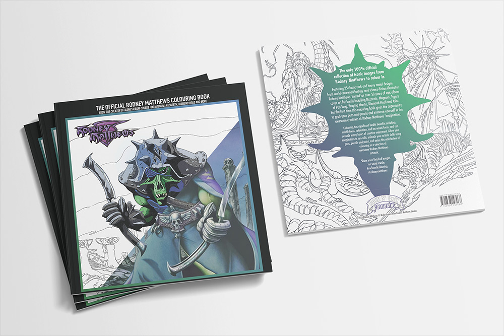 Magnum, Nazareth, Rick Wakeman album art for Rodney Matthews colouring book