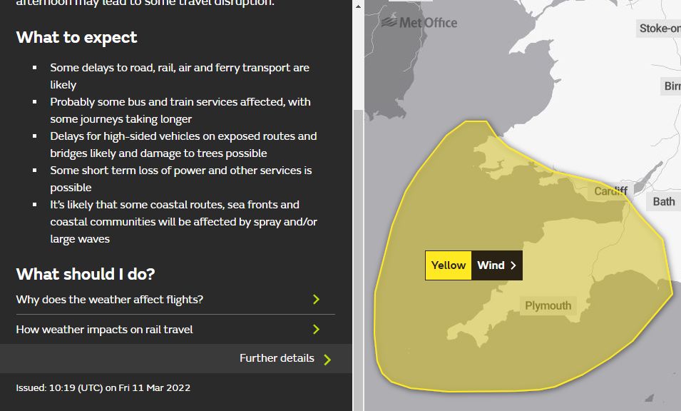 Devon issued yellow weather warning for wind | News - Greatest Hits ...