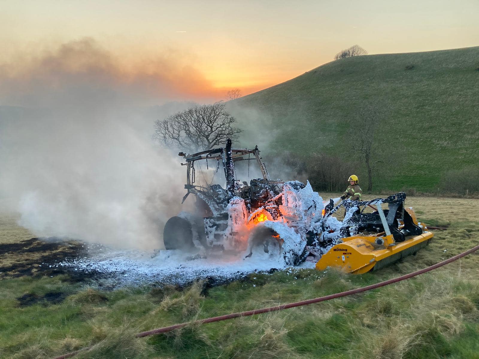 Tractor destroyed by fire in Melplash
