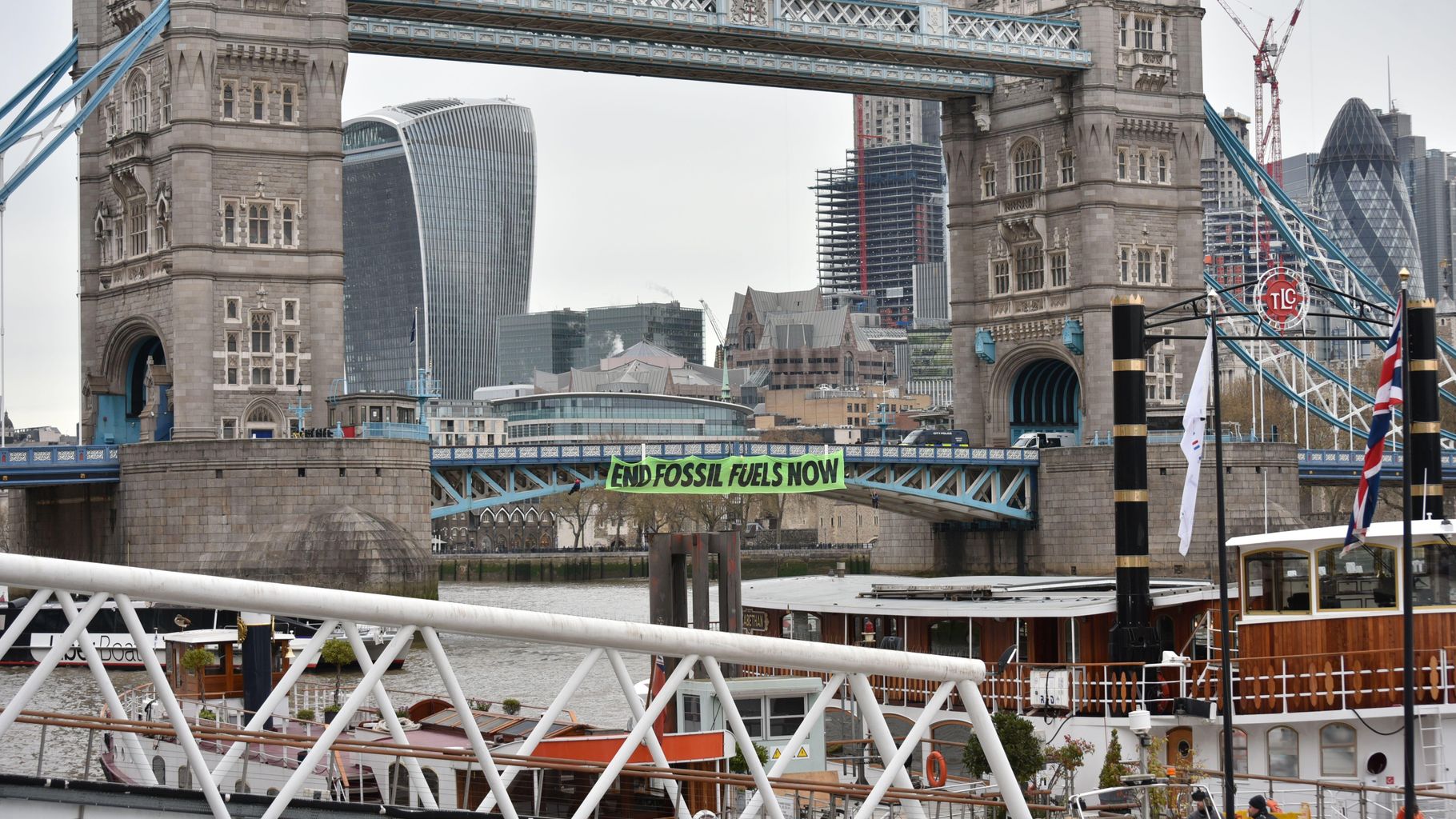 Tower Bridge reopens as Extinction Rebellion activists take action