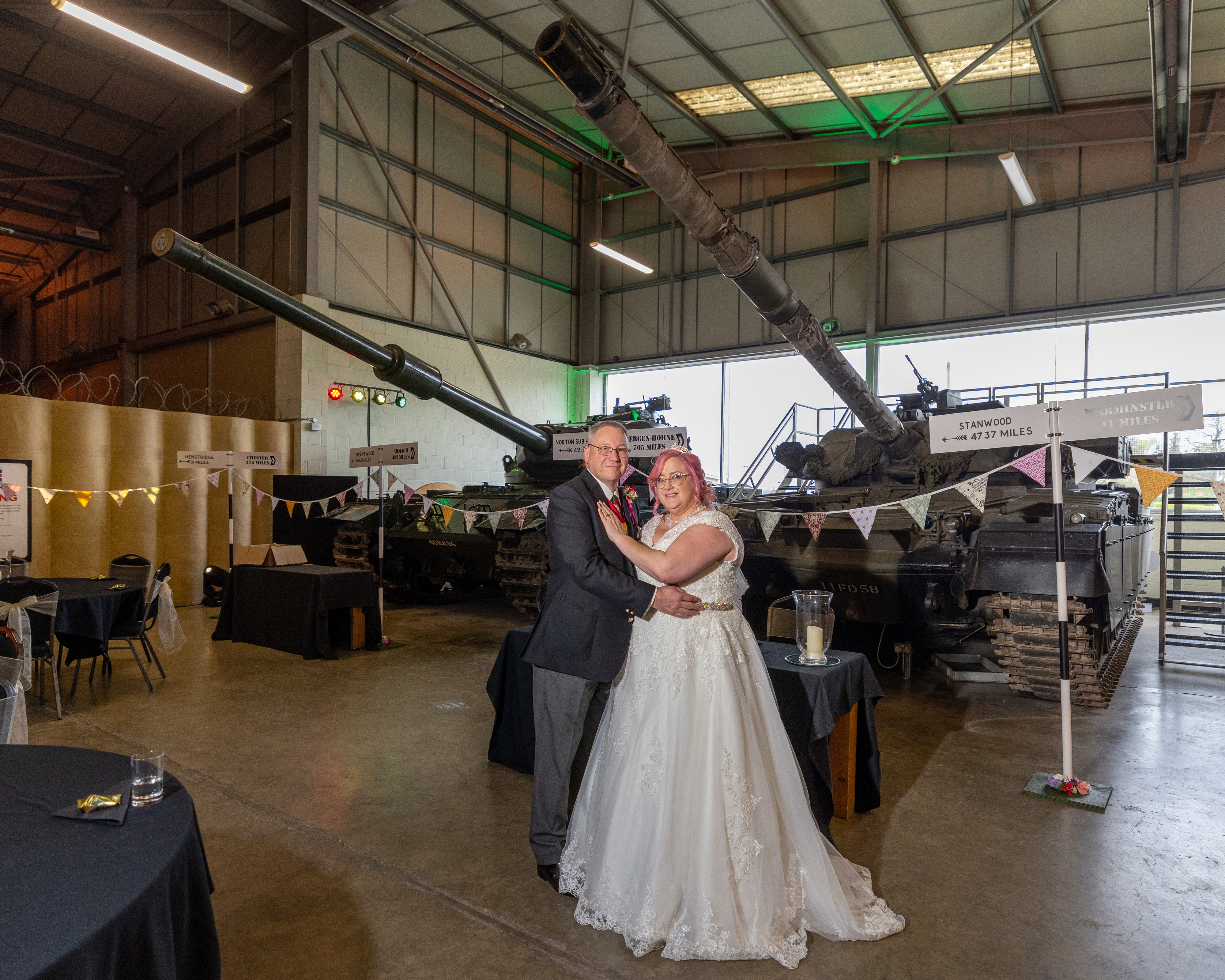 Military-loving couple marry at Dorset's Tank Museum