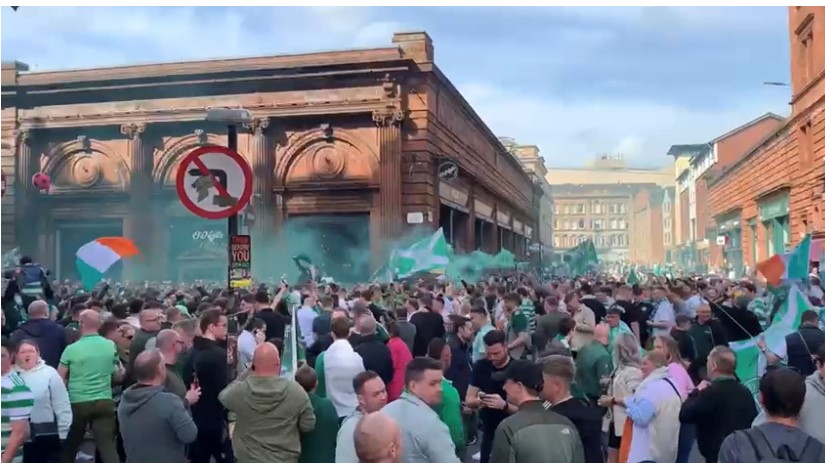 Six arrests made after thousands of Celtic fans gather in Glasgow to ...