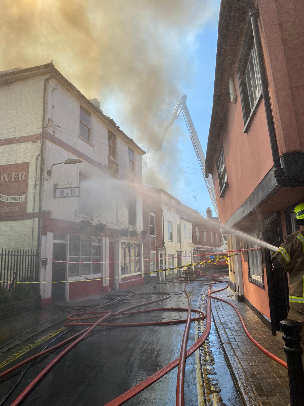 Fire crews tackle major blaze at Harwich pub | News - Greatest Hits ...