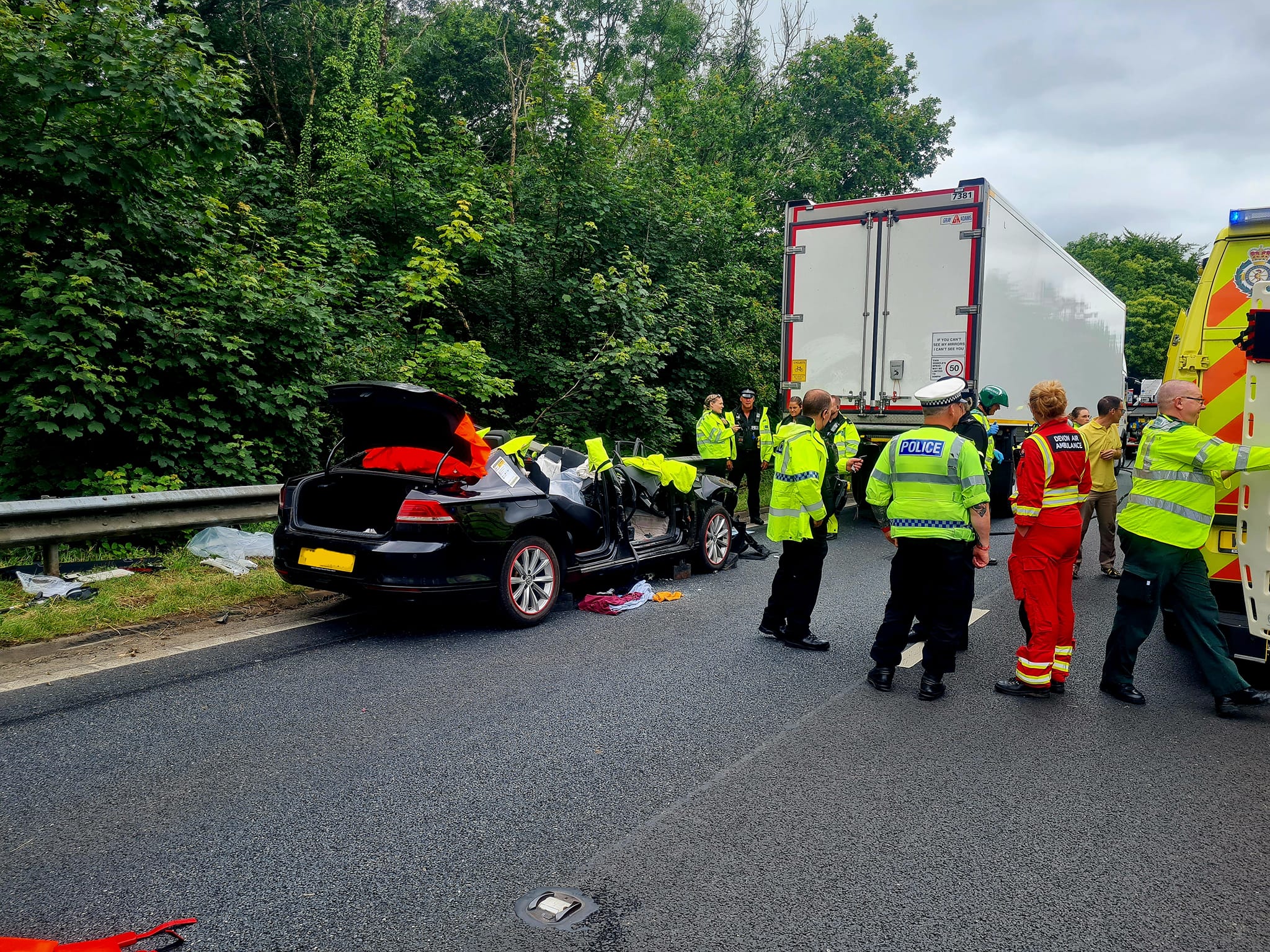 Man rescued from car by firefighters following crash on A38 near ...