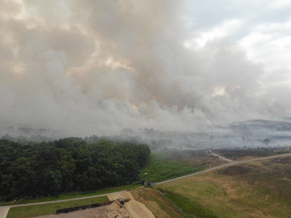 Large fire at Bisley Ranges 'contained' as crews remain on scene