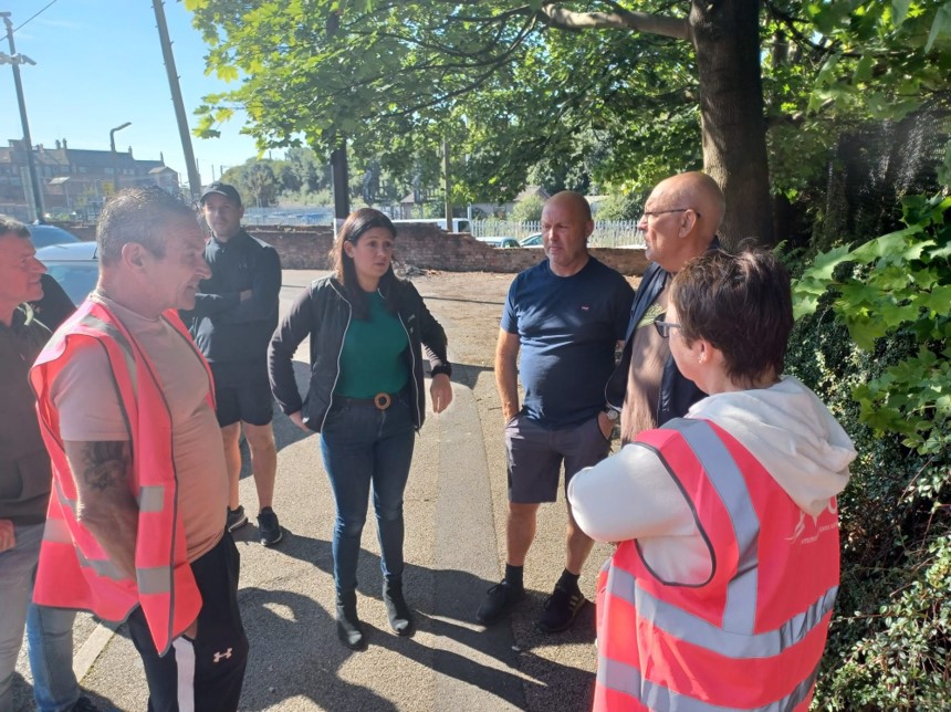 Wigan MP Lisa Nandy pictured visiting picket line