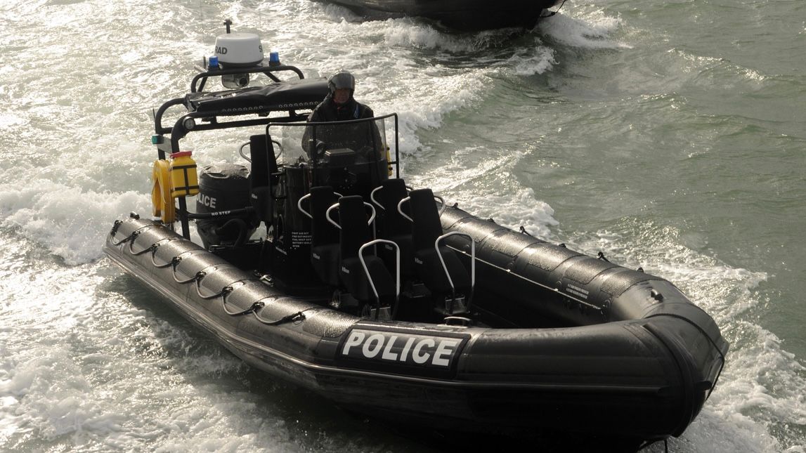 Police patrol Thames as part of security operation at Windsor