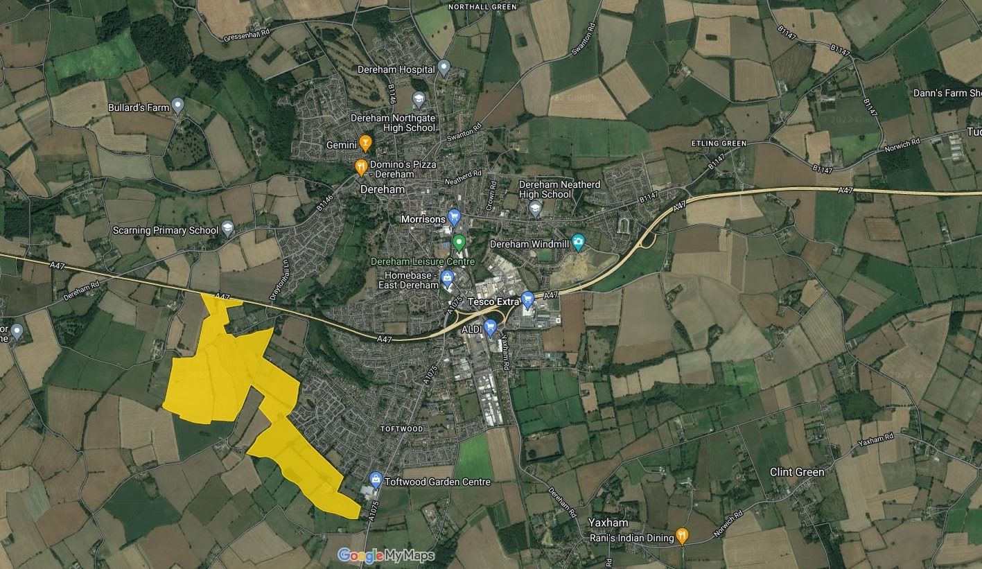1,400 home development proposed south of Dereham | News - Greatest Hits ...