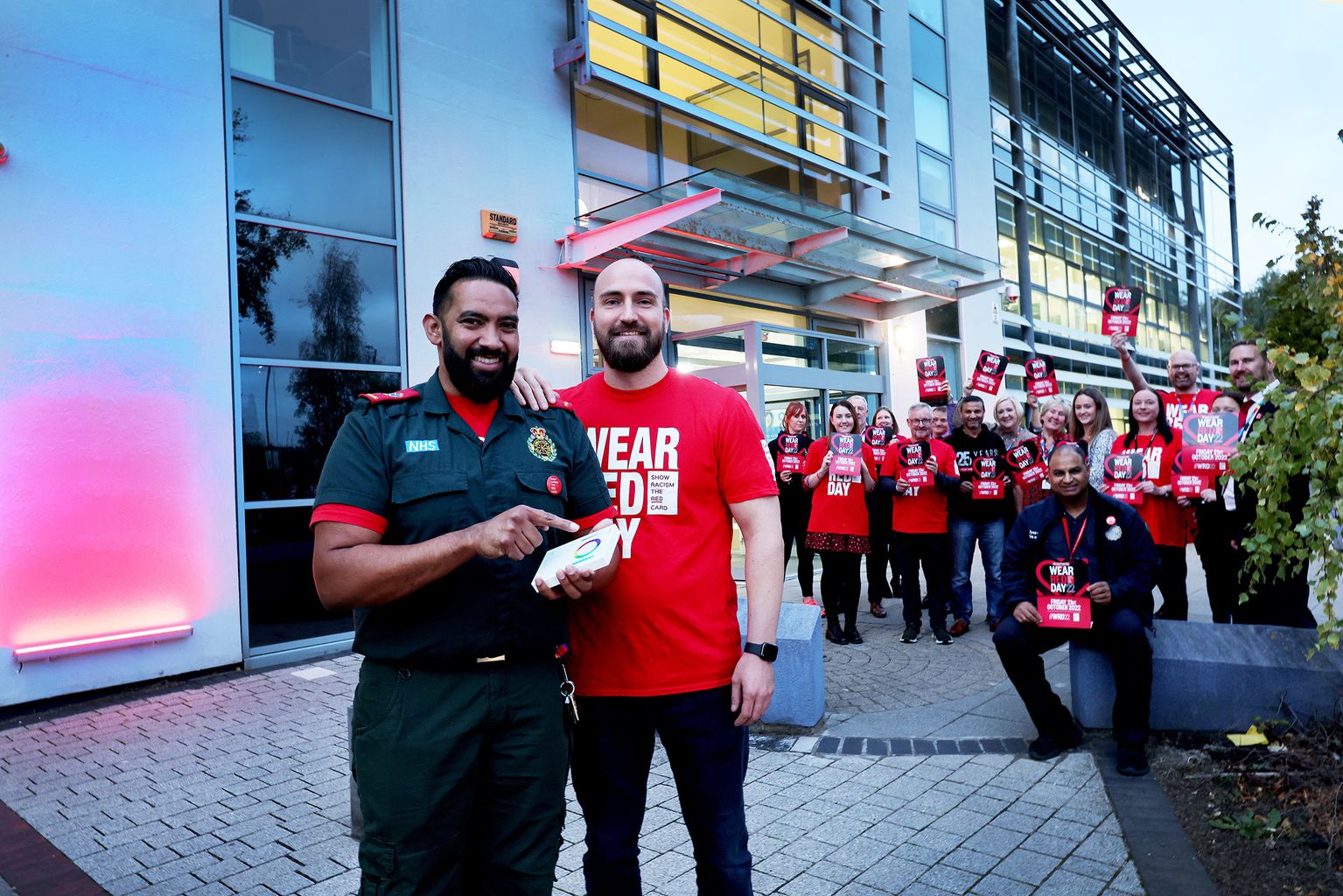North East Ambulance Service turns headquarters red to show racism the ...