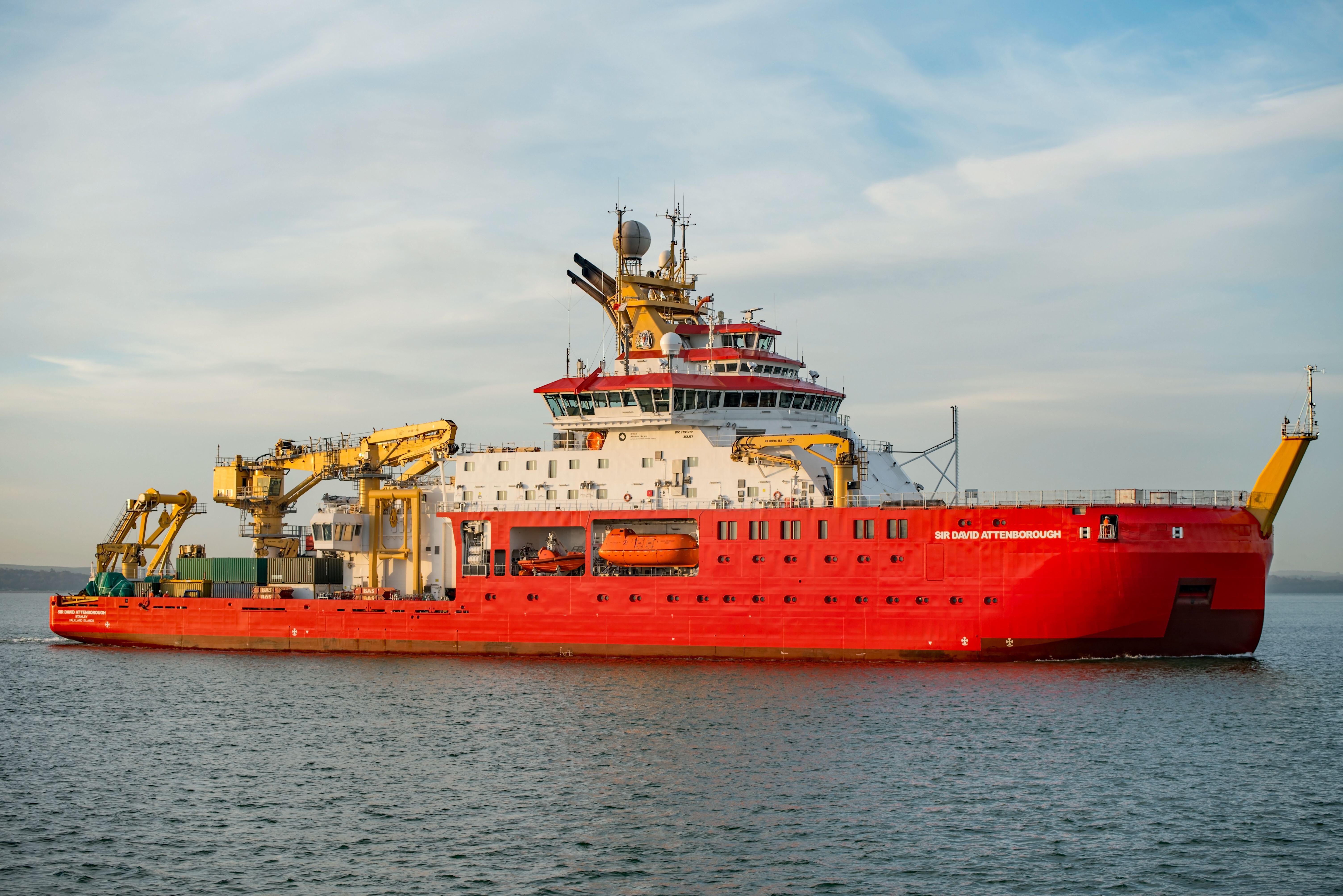 Polar research ship RRS Sir David Attenborough in Harwich ahead of ...