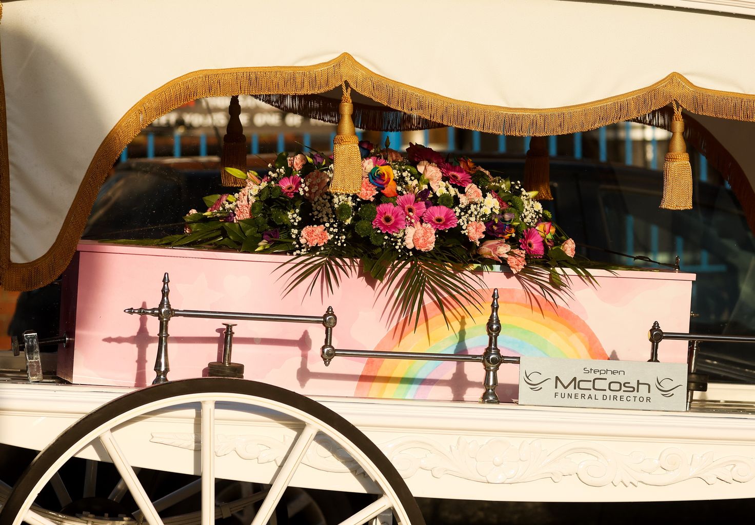 Balloons and rainbows at funeral for girl who died after contracting ...
