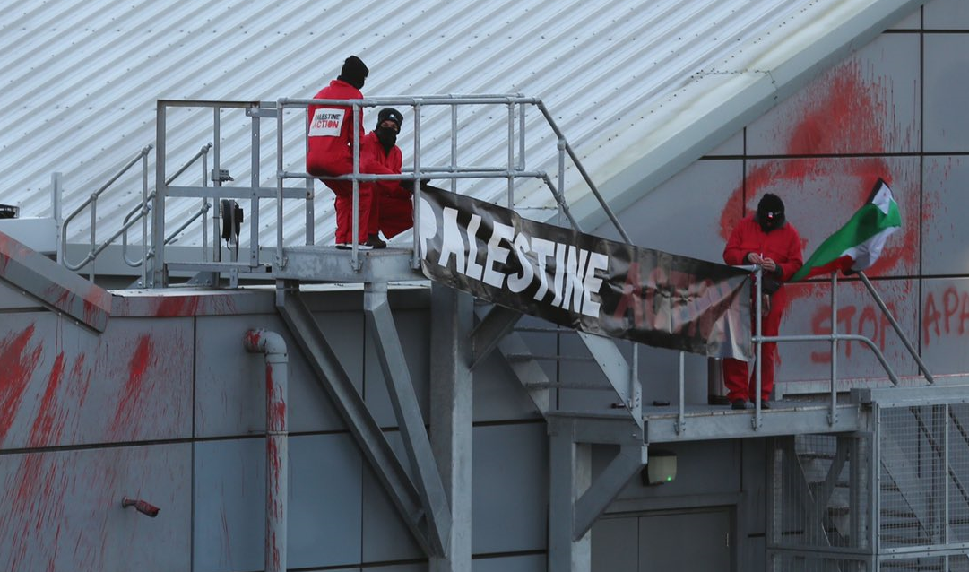 Palestine action group target Edinburgh military factory in protest