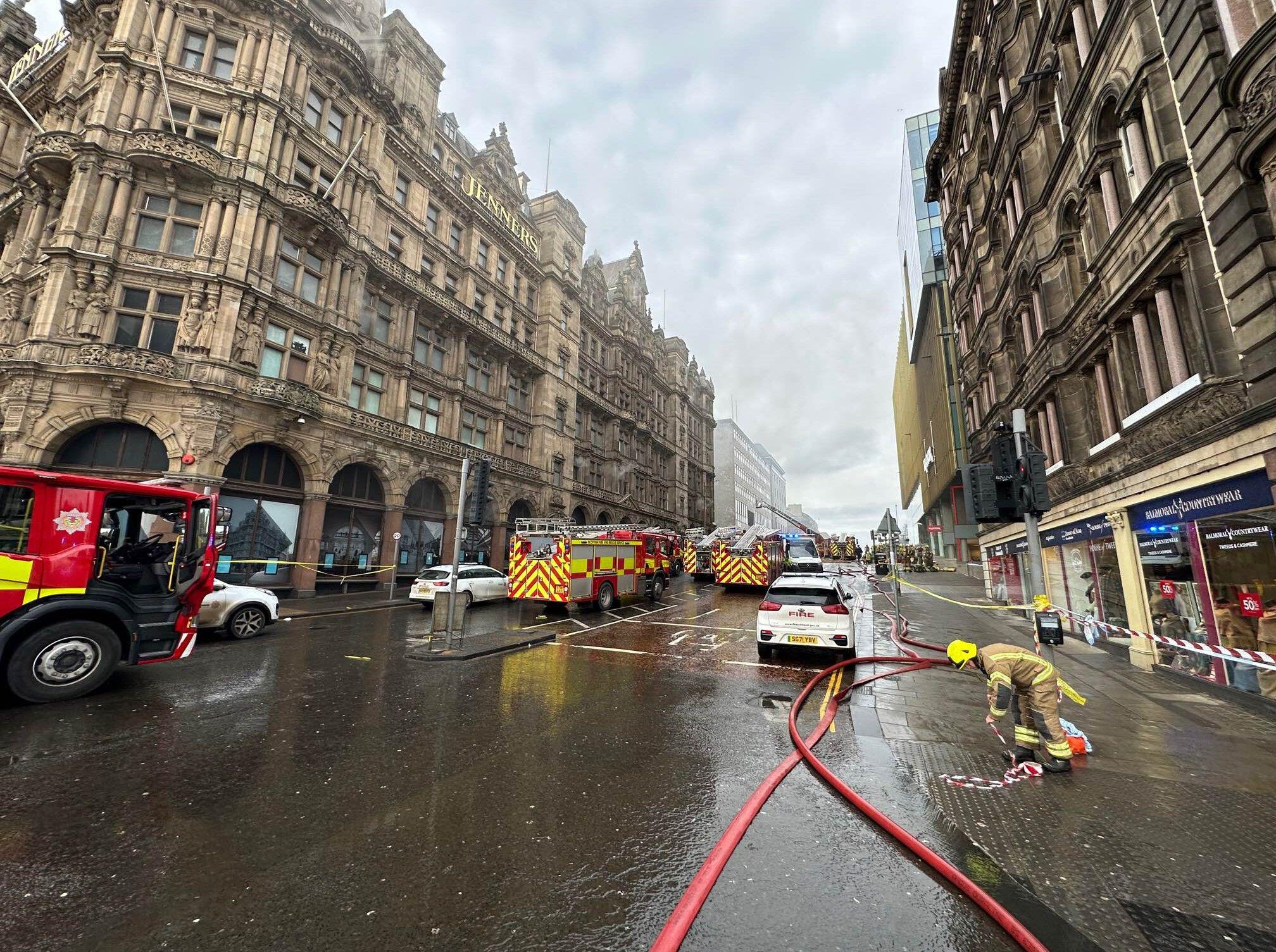 Fire fighter in "critical condition" after Edinburgh Jenners fire