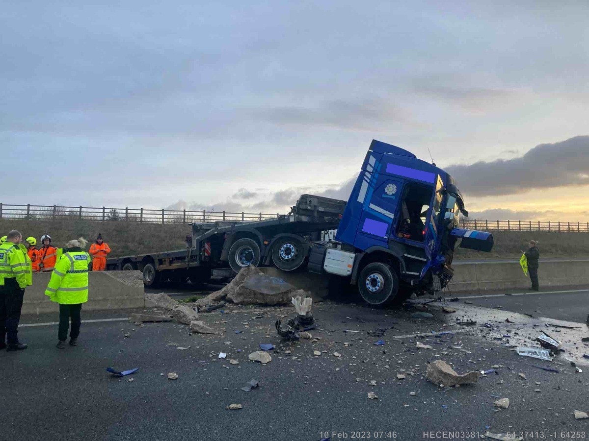 Repair works on A1(M) expected to last into Saturday after lorry crash