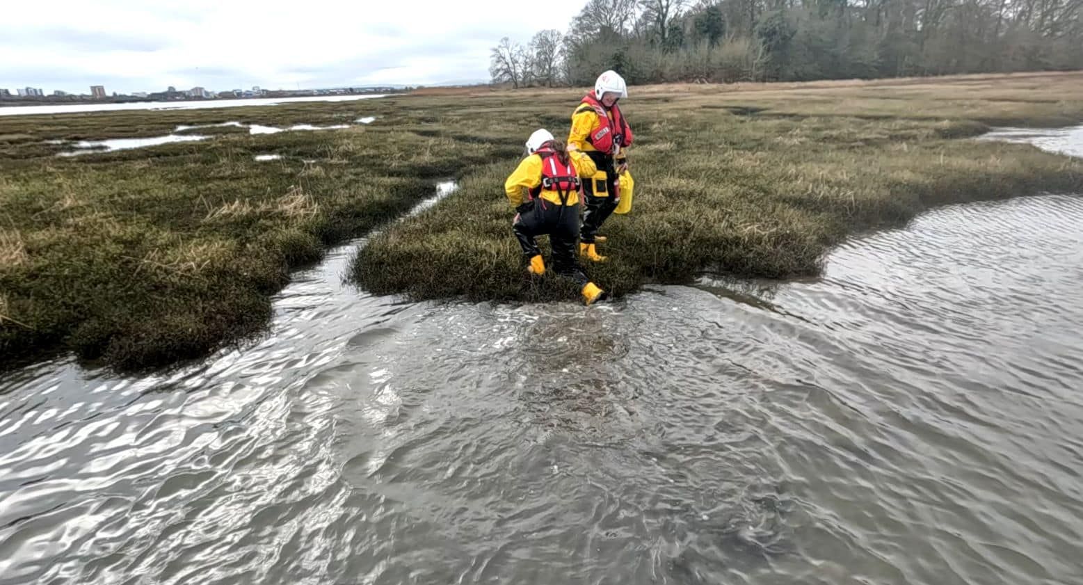 Semi-conscious man rescued from mud on uninhabited island in Poole Harbour