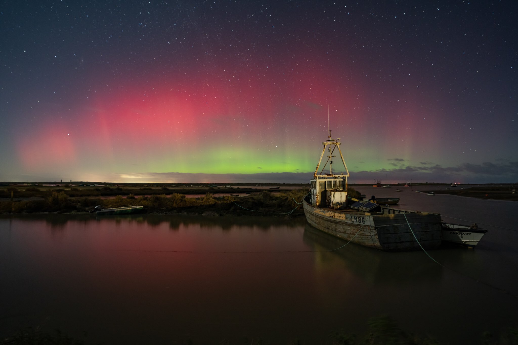 Rare Northern Lights spotted over Norfolk coast